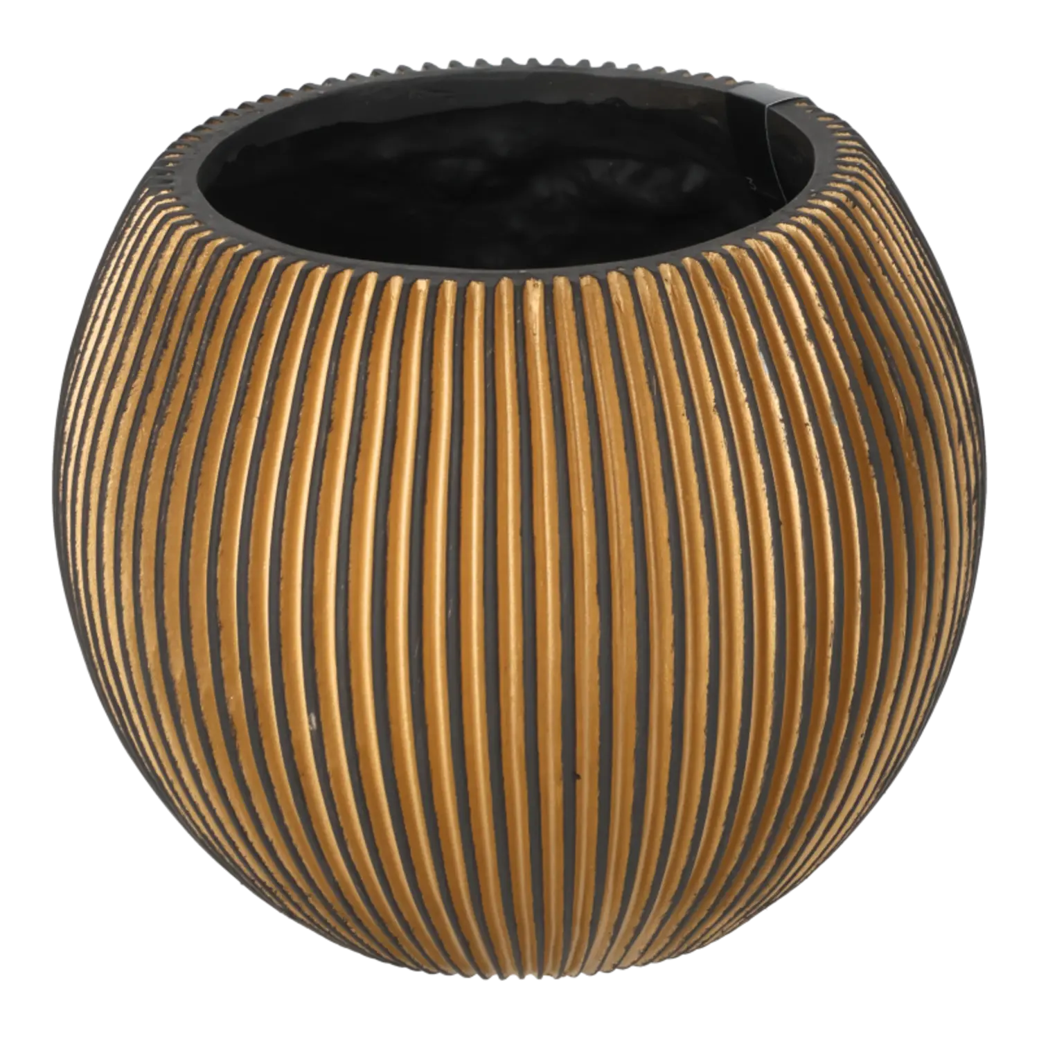 Capi krukke Ball Groove sortguld 13x10 cm